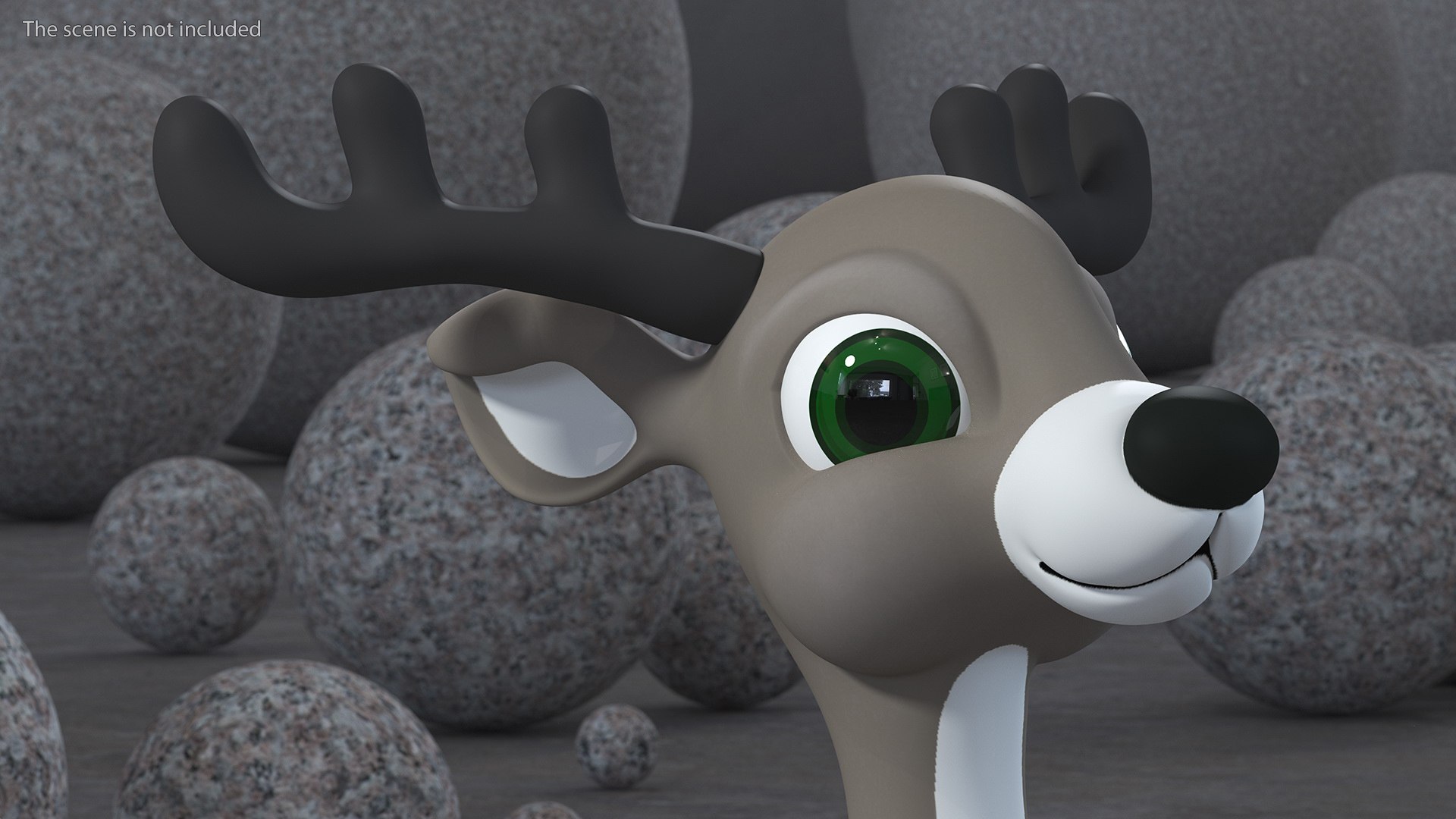 Grey Cartoon Reindeer 3D Model - TurboSquid 2094509