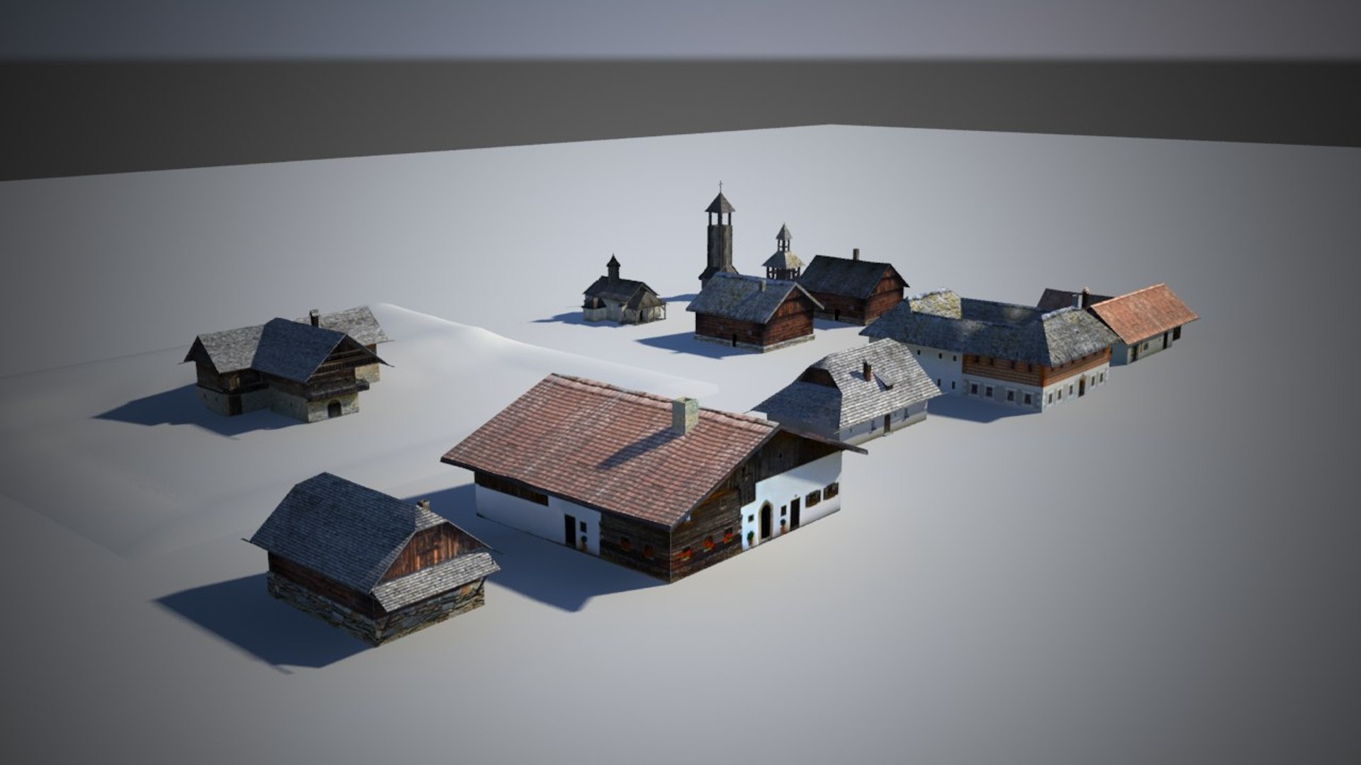 3d model of traditional games houses