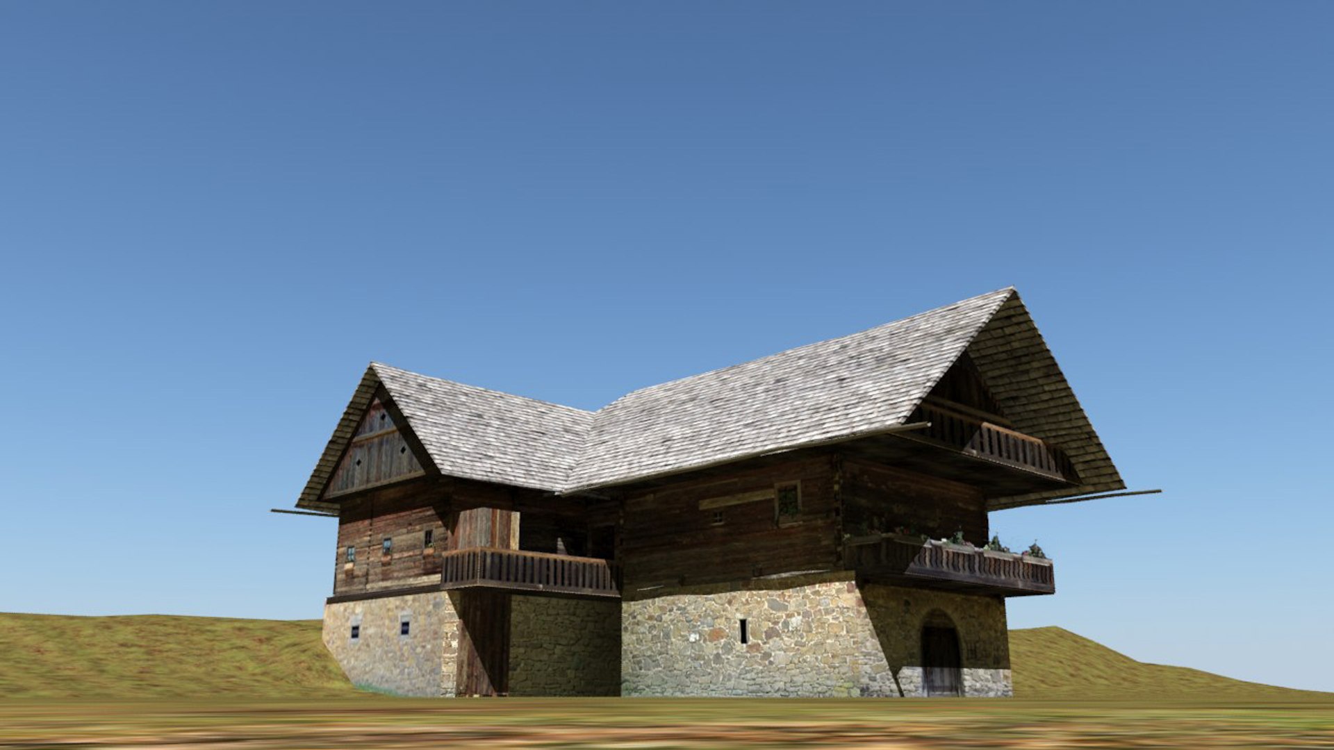 3d model of traditional games houses