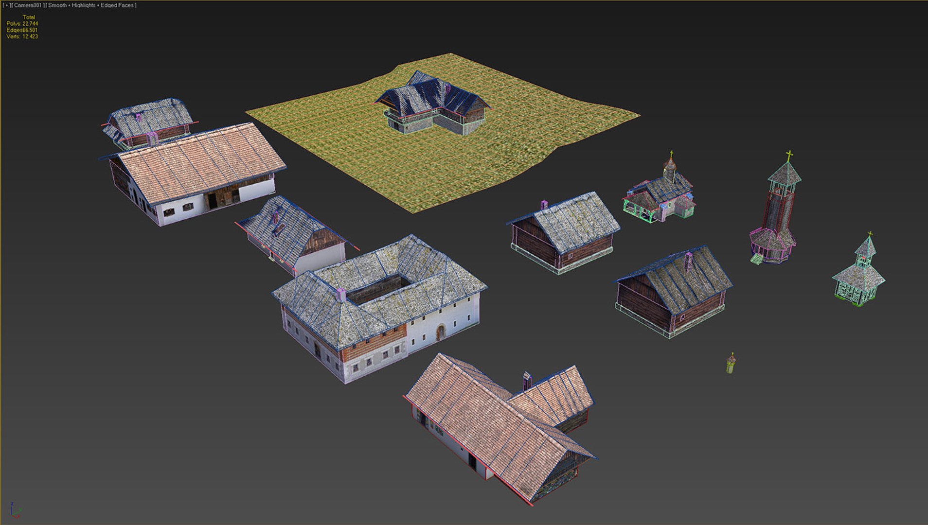 3d model of traditional games houses