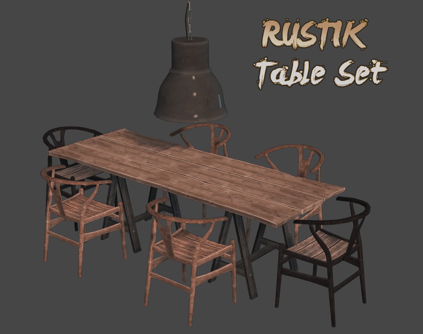 Rustik Table Set 3d Max