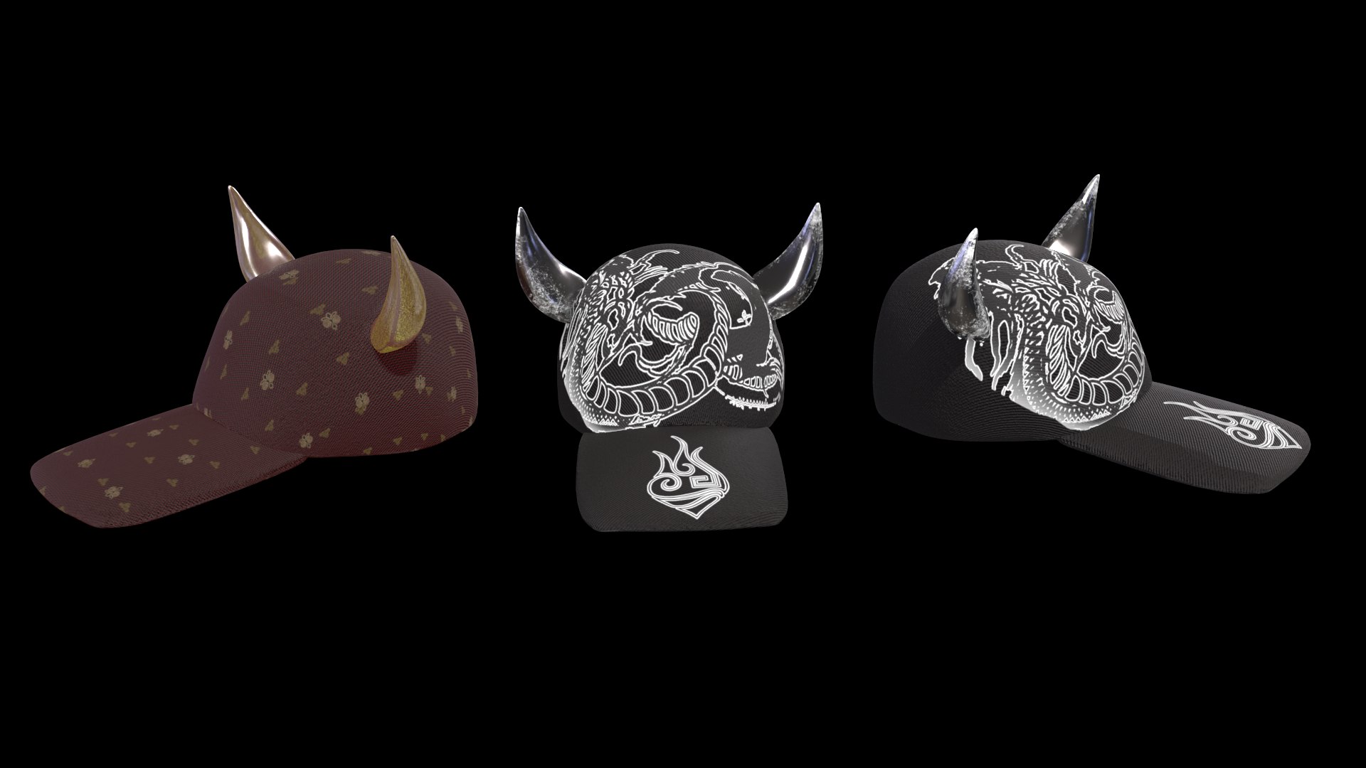 3D Model Caps Mini Pack 3 - TurboSquid 2395198