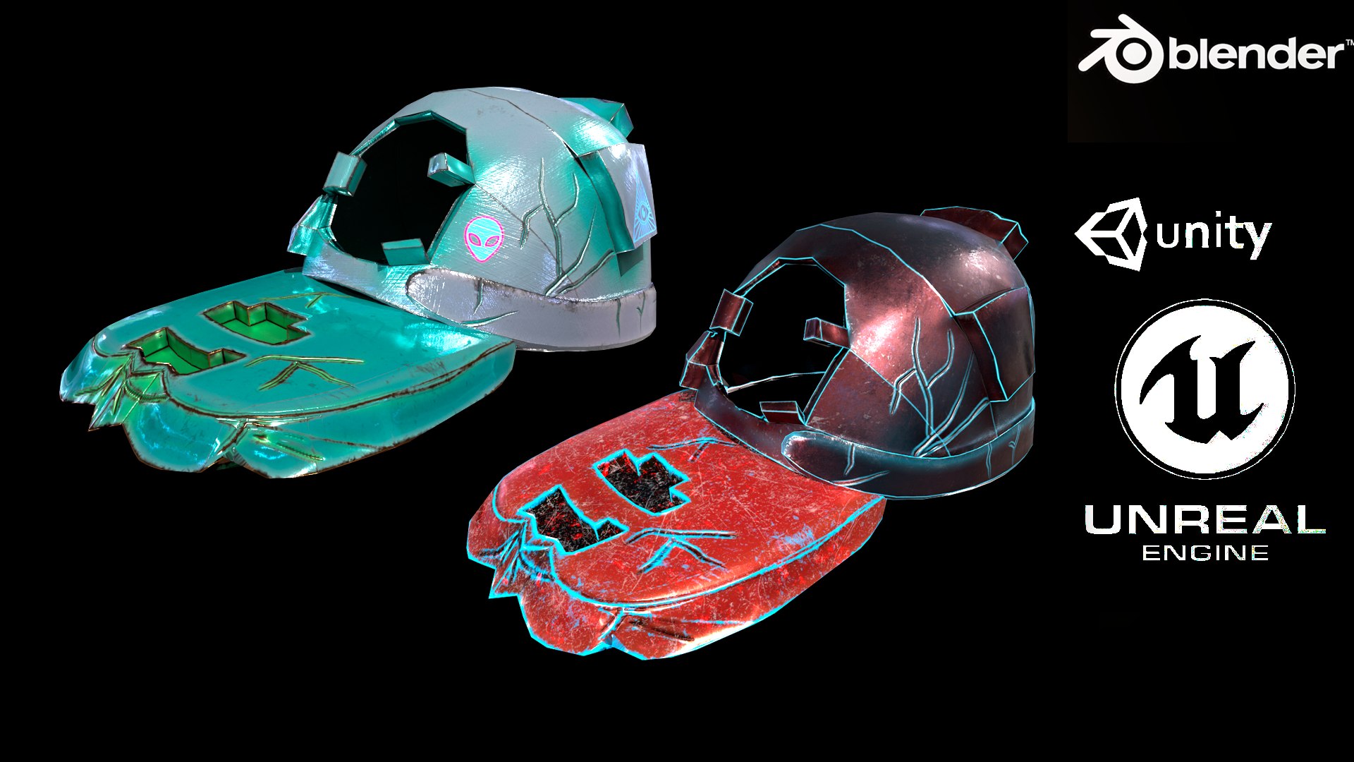 3D Model Caps Mini Pack 3 - TurboSquid 2395198