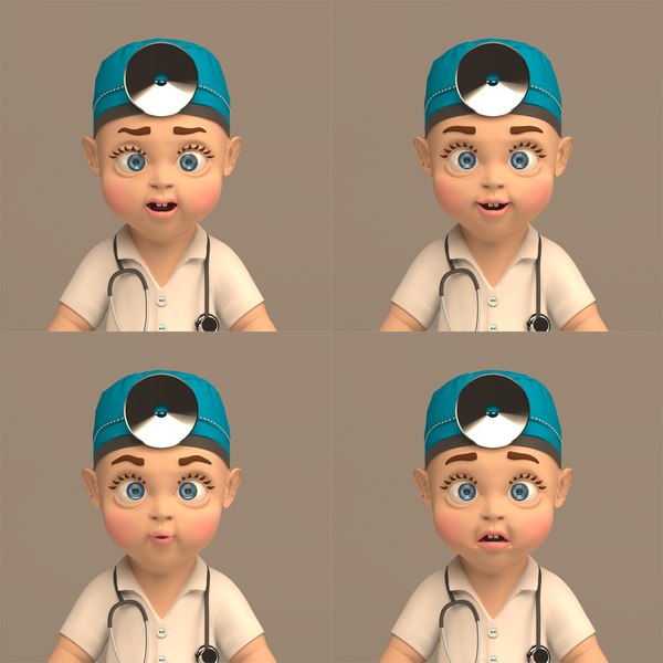 3d model cartoon baby character rigging
