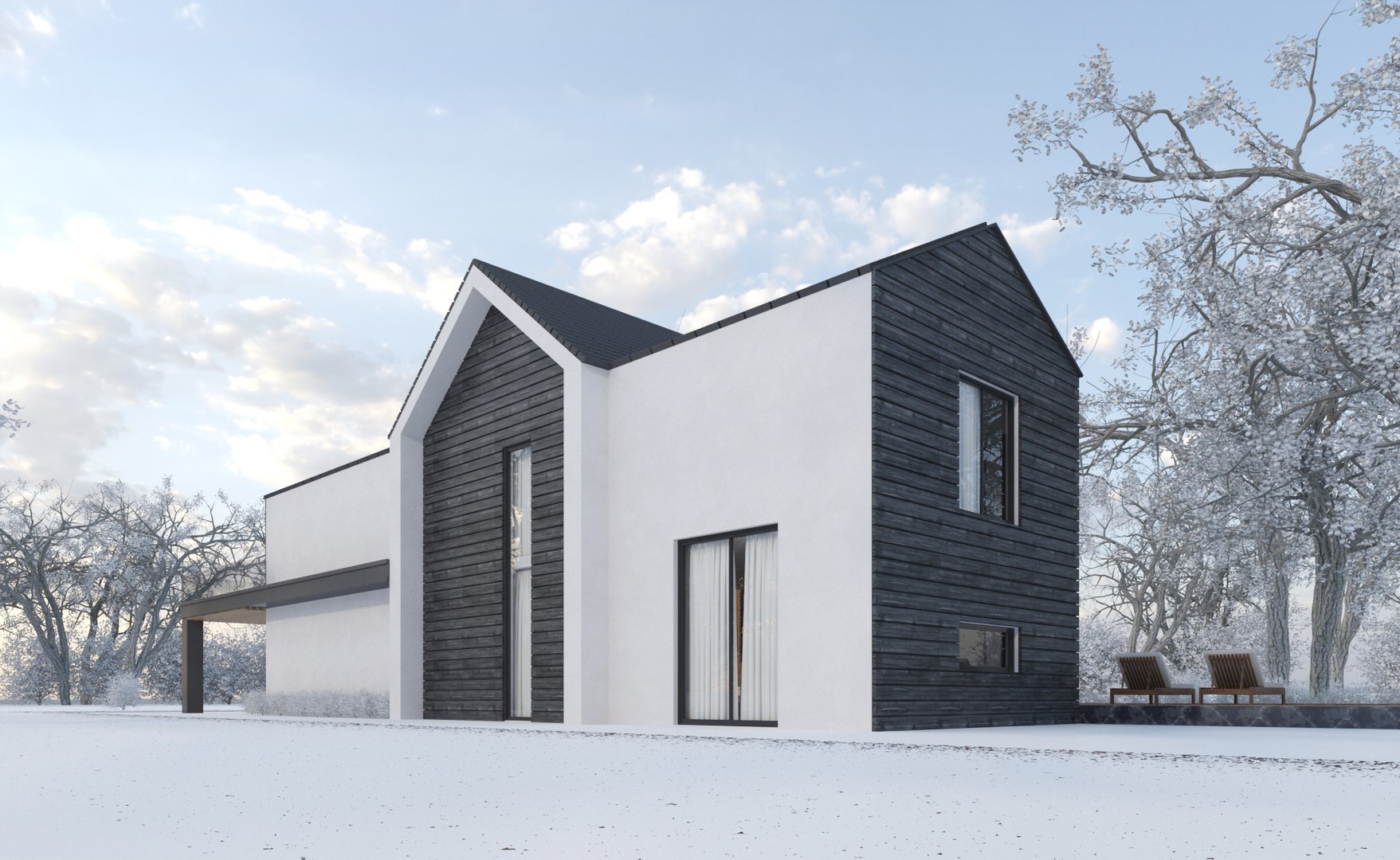 Winter House Exterior And Interior 3D - TurboSquid 1821827