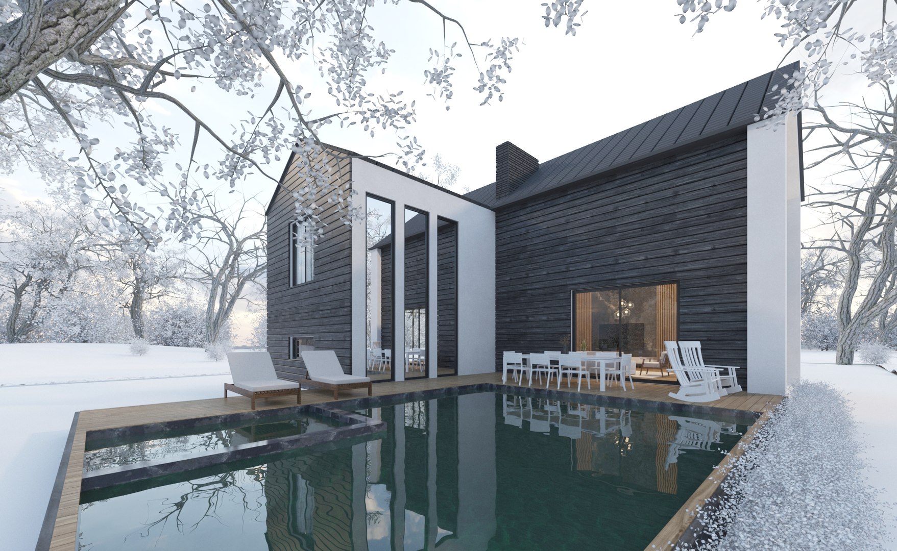 Winter House Exterior And Interior 3D - TurboSquid 1821827