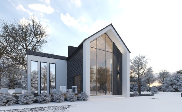 Winter House Exterior and Interior 3D - TurboSquid 1821827