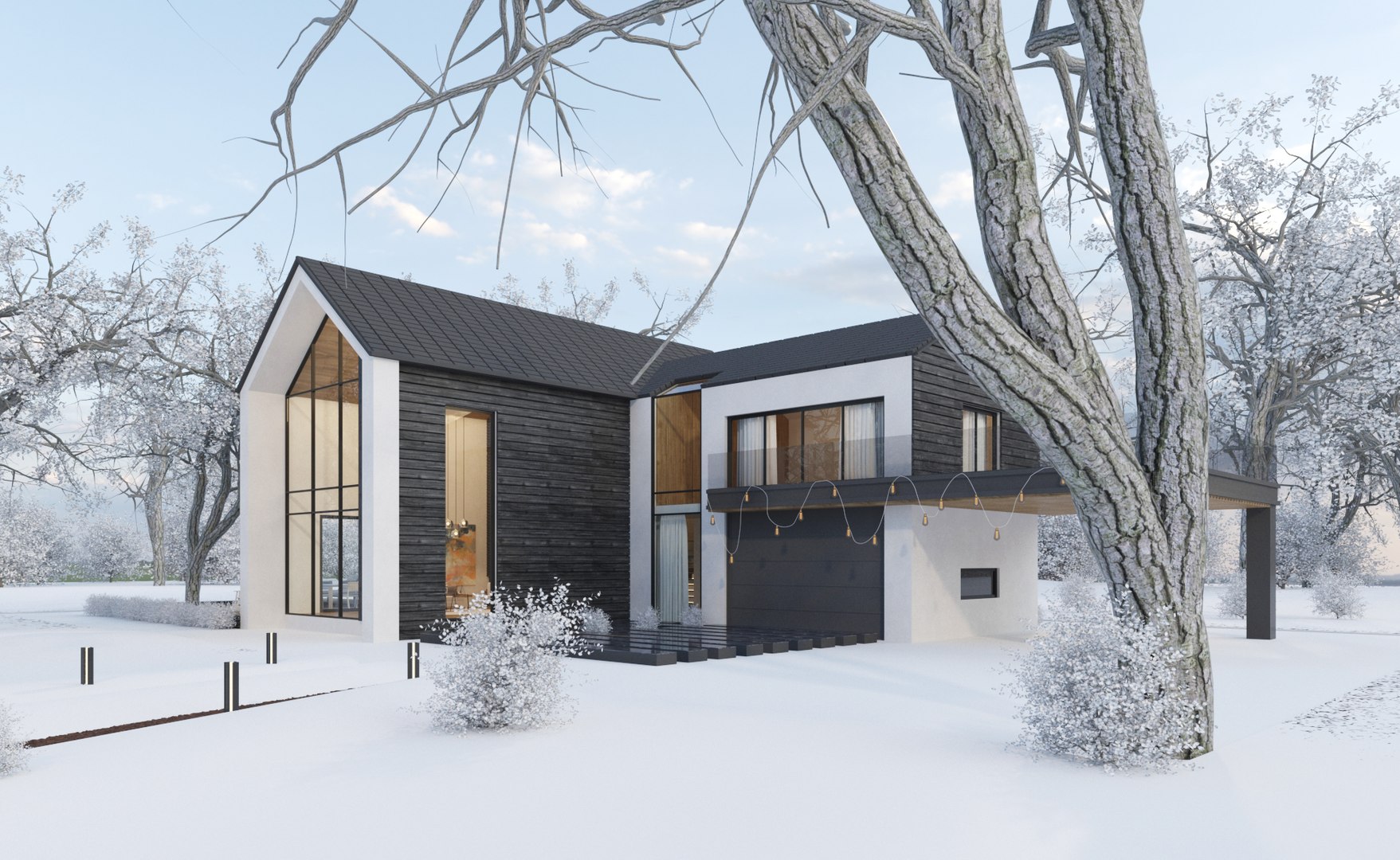 Winter House Exterior And Interior 3D - TurboSquid 1821827