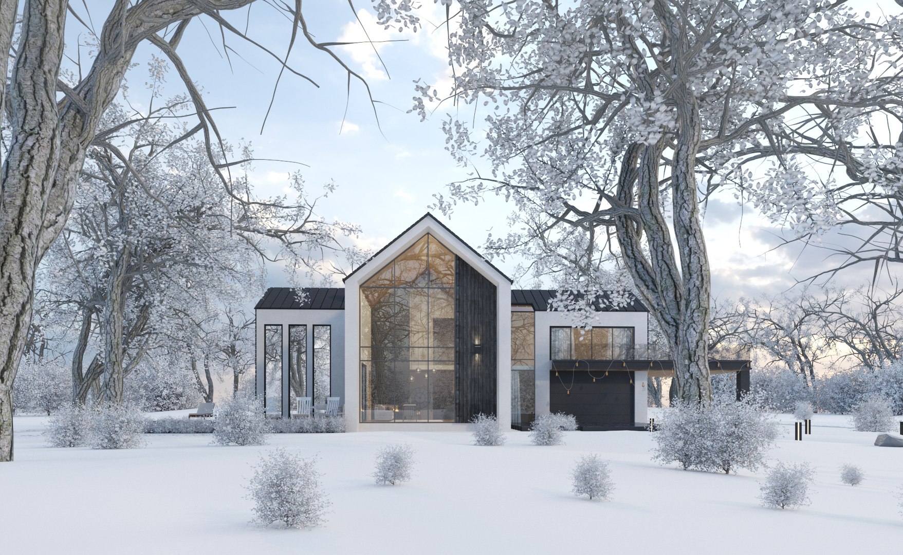 Winter House Exterior And Interior 3D - TurboSquid 1821827