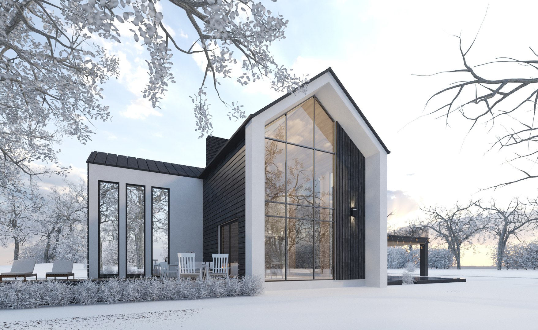Winter House Exterior And Interior 3D - TurboSquid 1821827