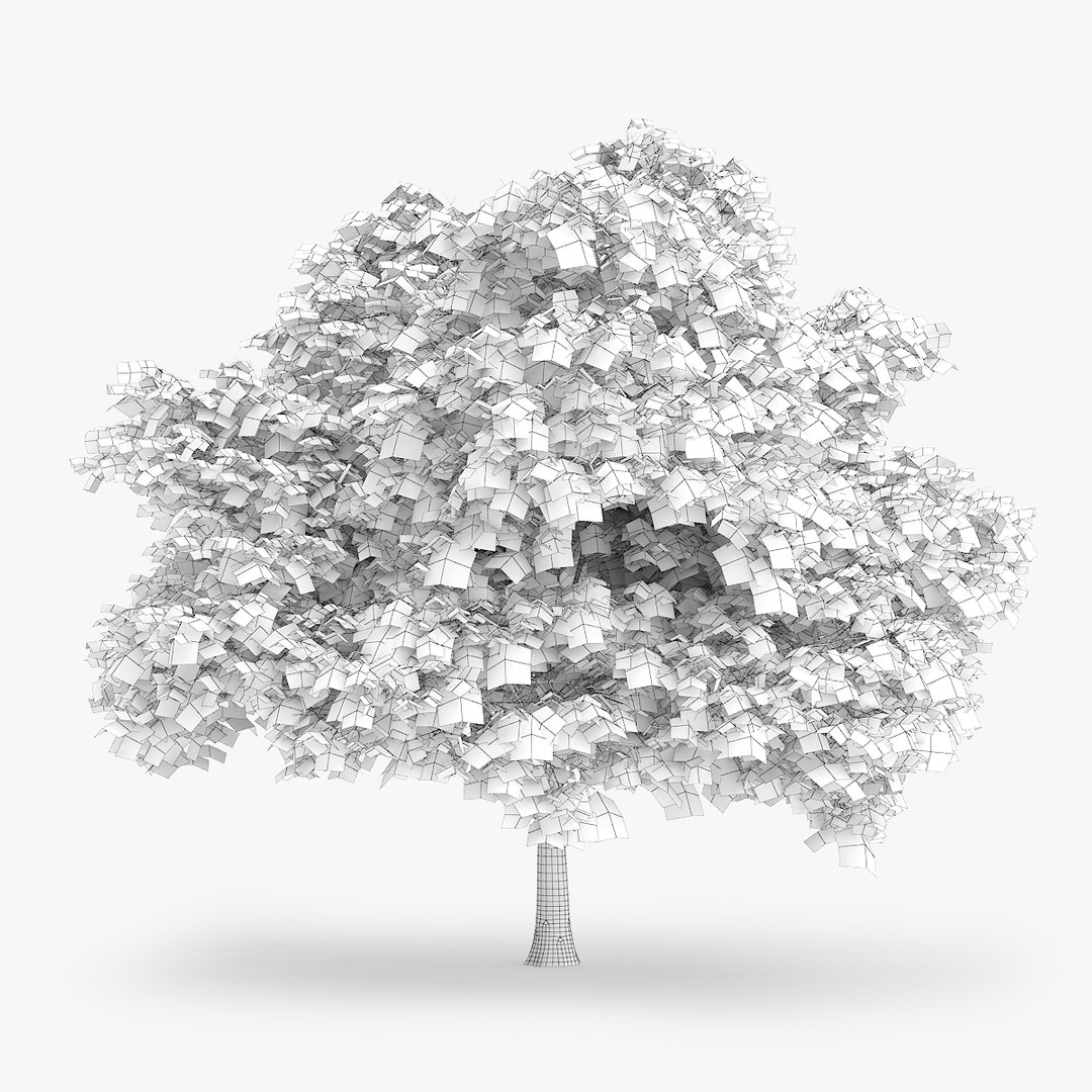 english oak trees 3d model
