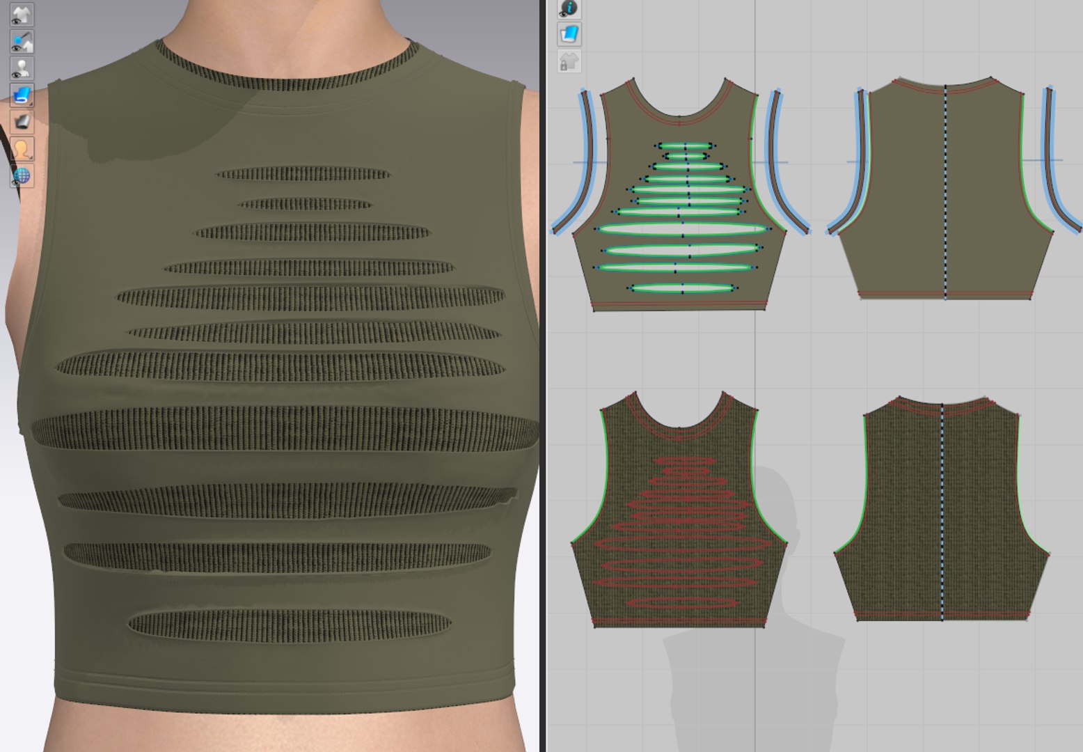 Womens Ripped Crop Top 3D - TurboSquid 2200384