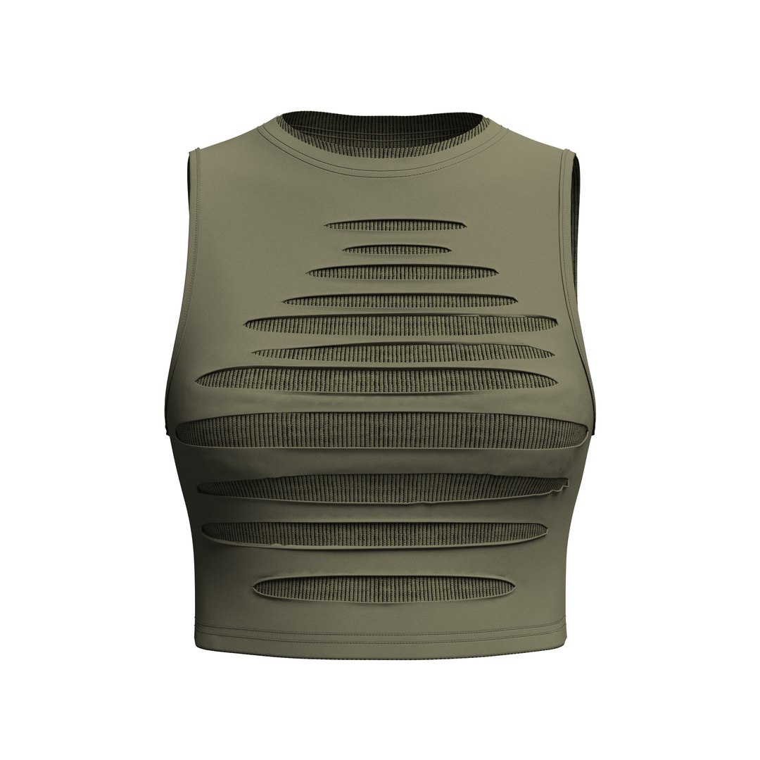 Womens Ripped Crop Top 3D - TurboSquid 2200384