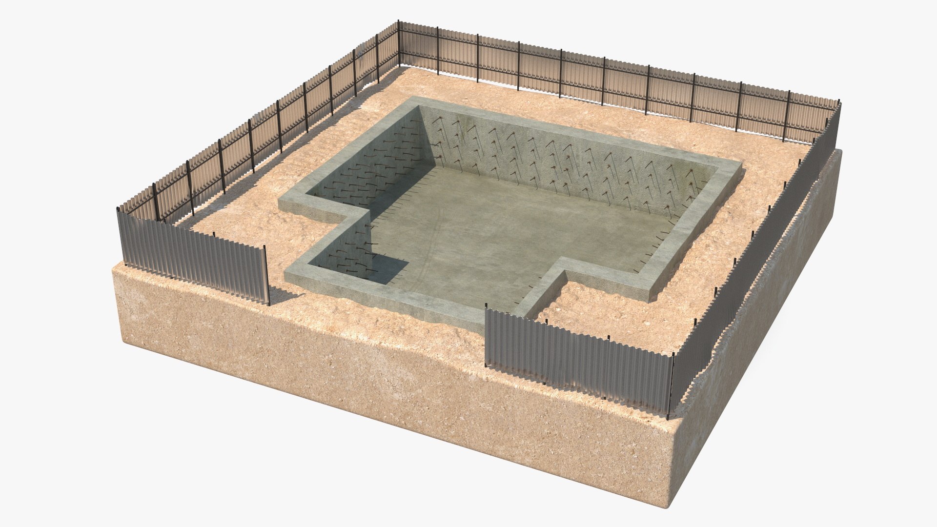 3D Construction Foundation Pit - TurboSquid 2275916