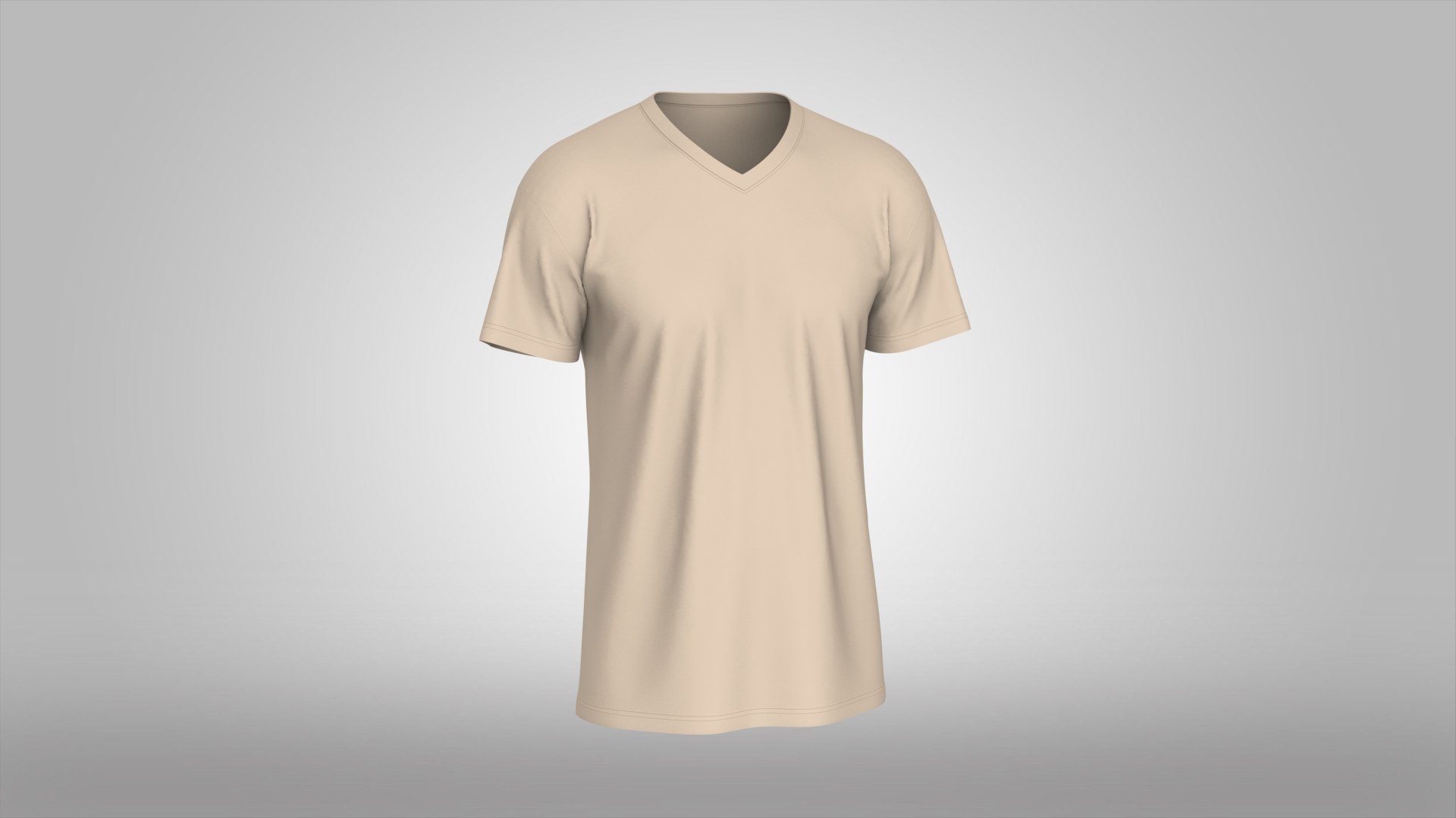 V-Neck Set In Sleeve Tee Design Model - TurboSquid 1958686