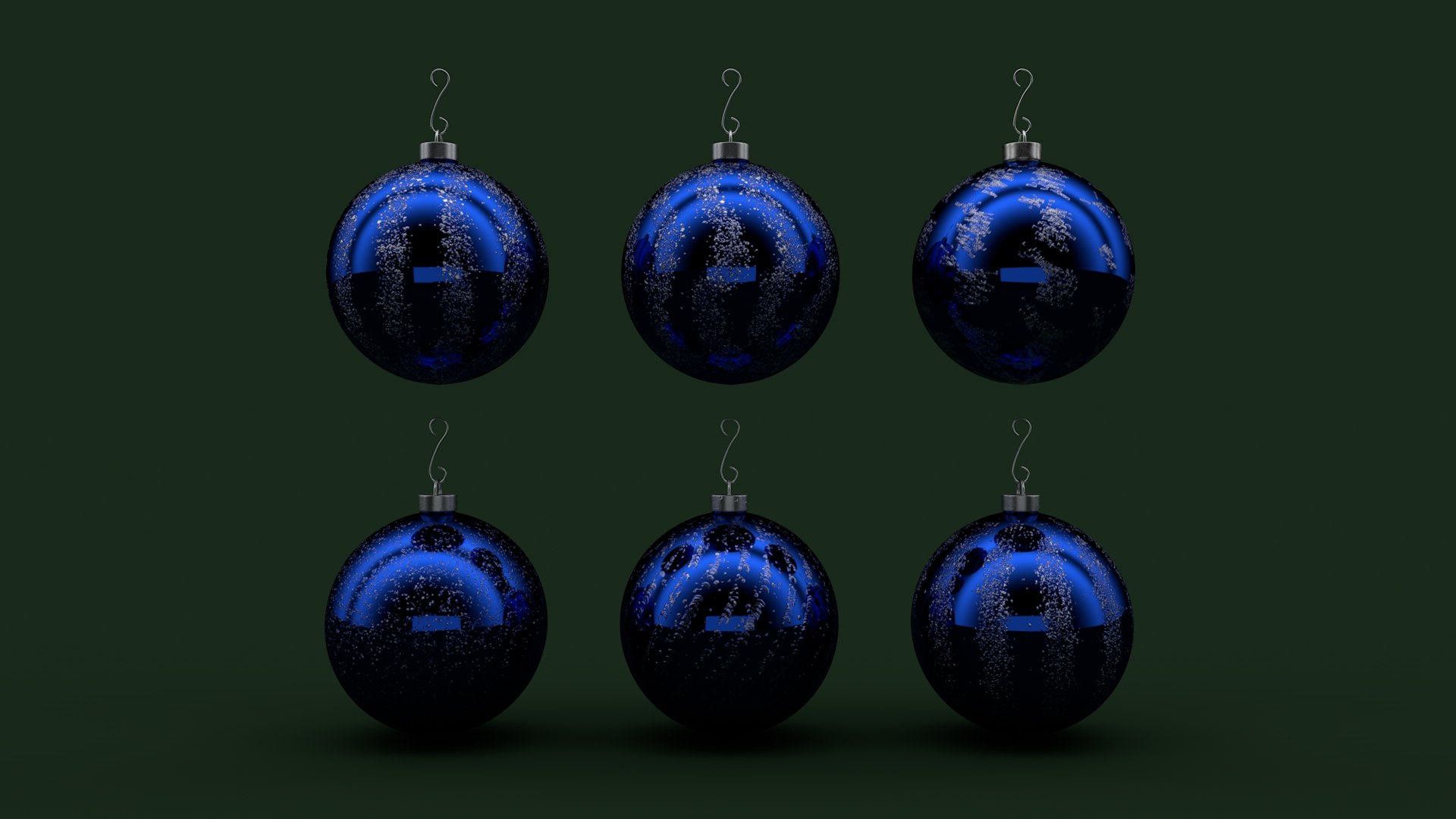 3D Christmas Baubles Blue - TurboSquid 1962547