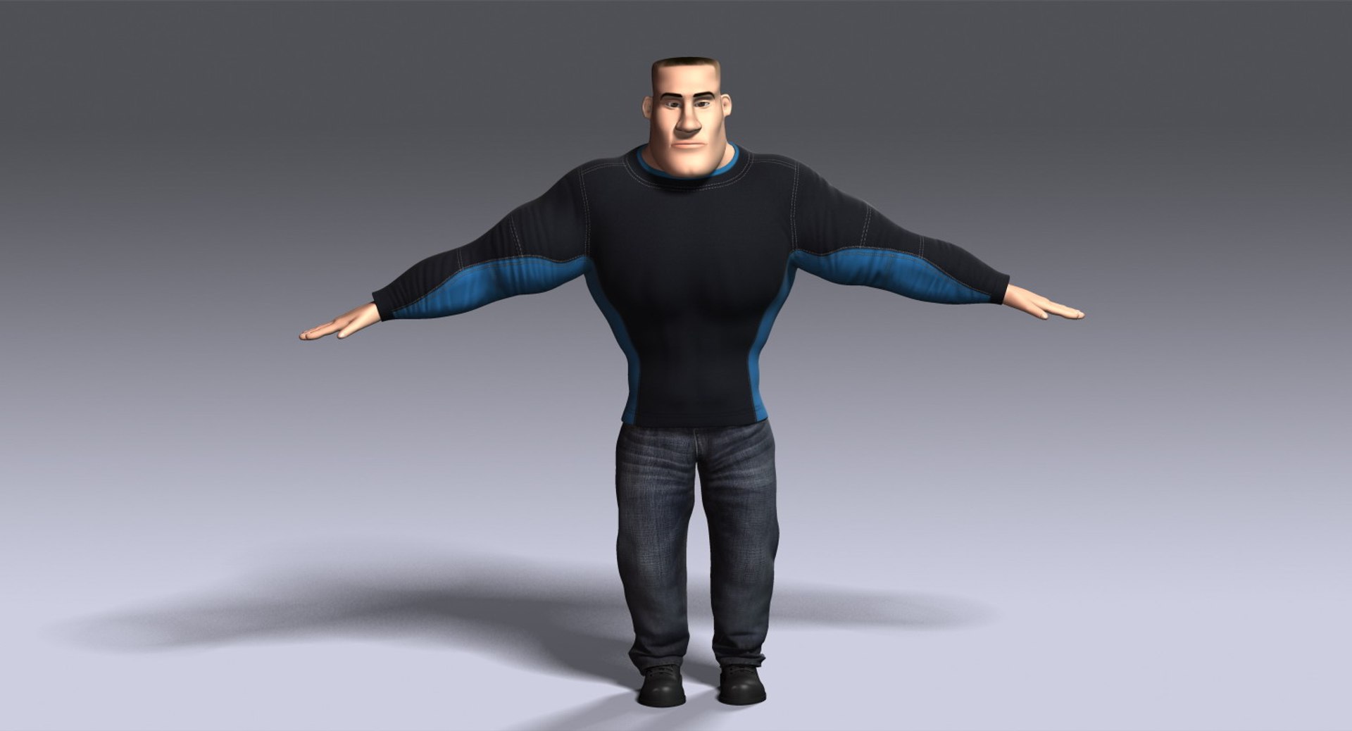 Cartoon Strongman Rigged Strong 3D Model - TurboSquid 1238432