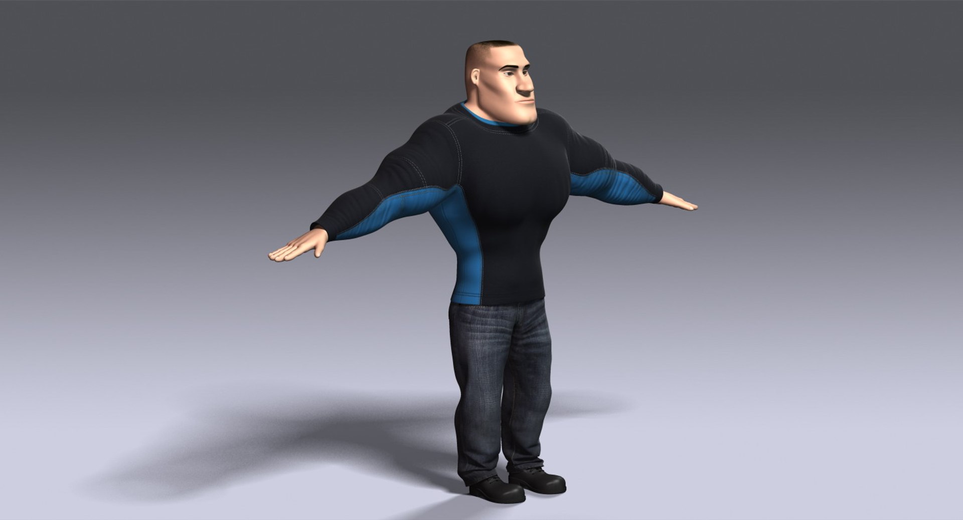 Cartoon Strongman Rigged Strong 3D Model - TurboSquid 1238432