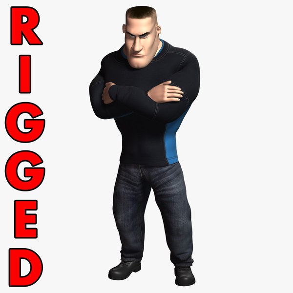 Cartoon strongman rigged strong 3D model - TurboSquid 1238432