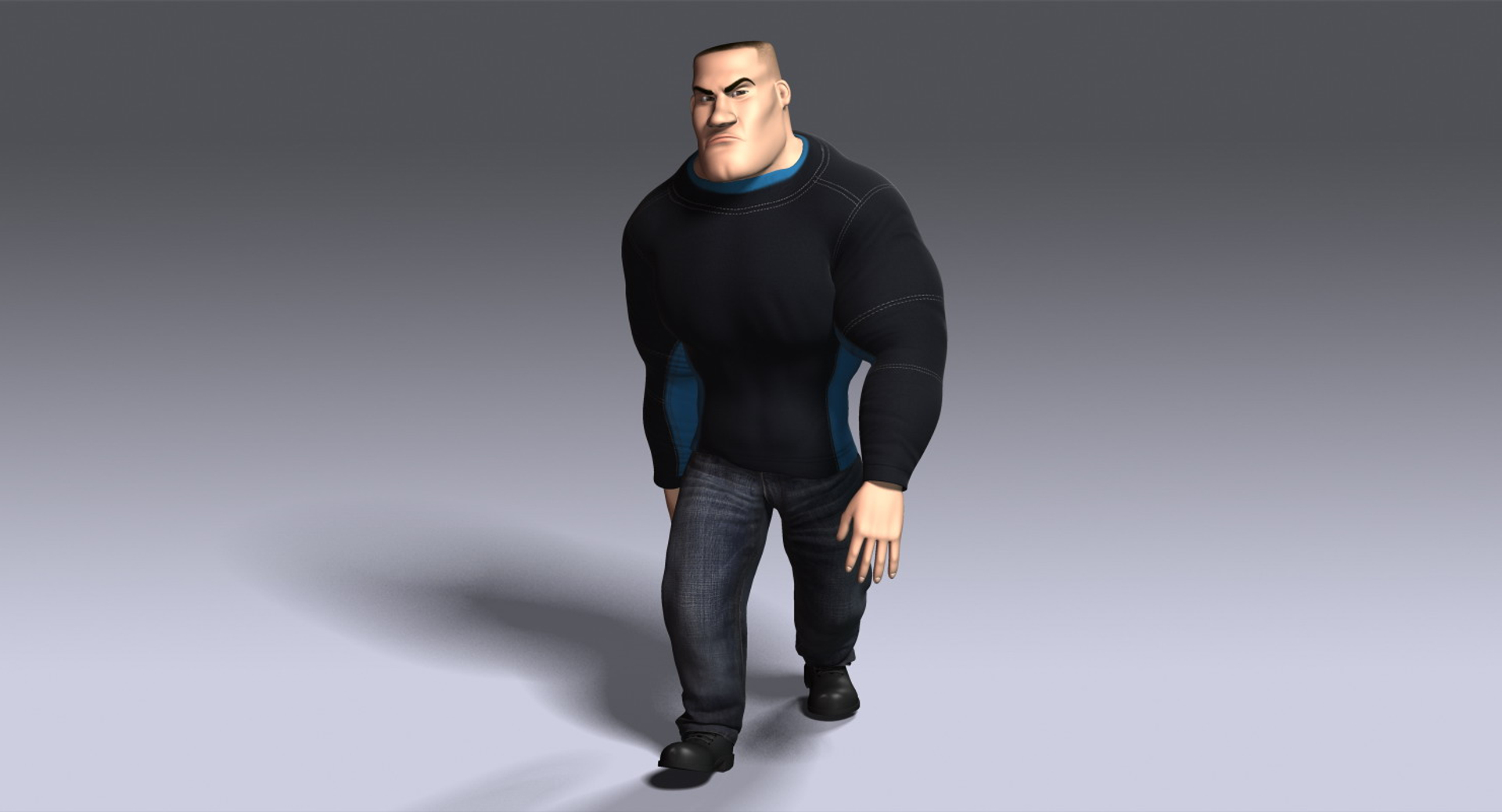 Cartoon Strongman Rigged Strong 3D Model - TurboSquid 1238432