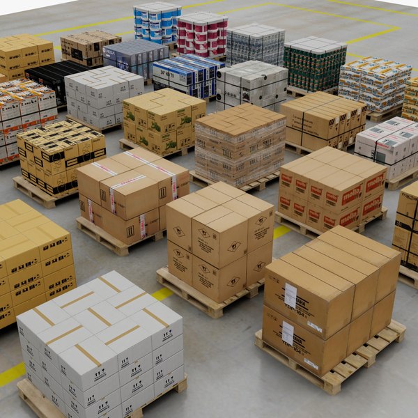 warehouse rack set 3d model