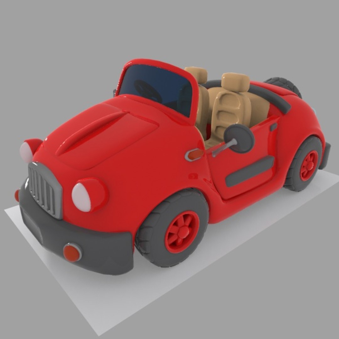 Cartoon Convertible Car 3ds