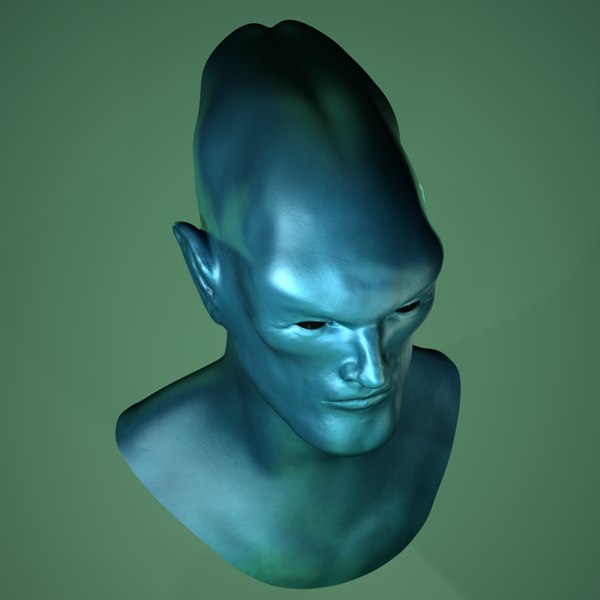 alien head 3d obj