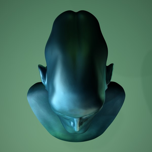 alien head 3d obj