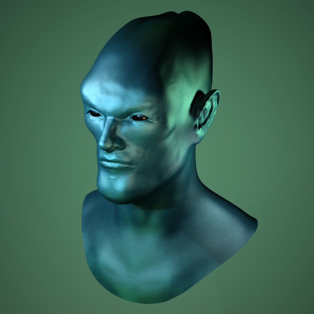 alien head 3d obj