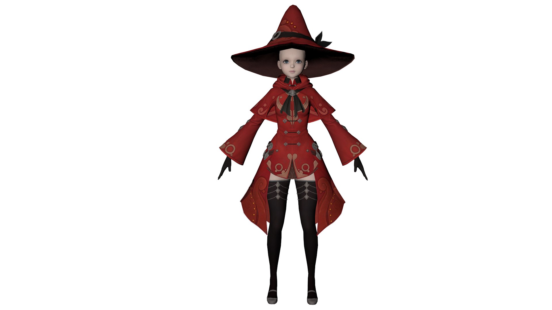 3D Red Arcane Witch Girl Model - TurboSquid 2390377