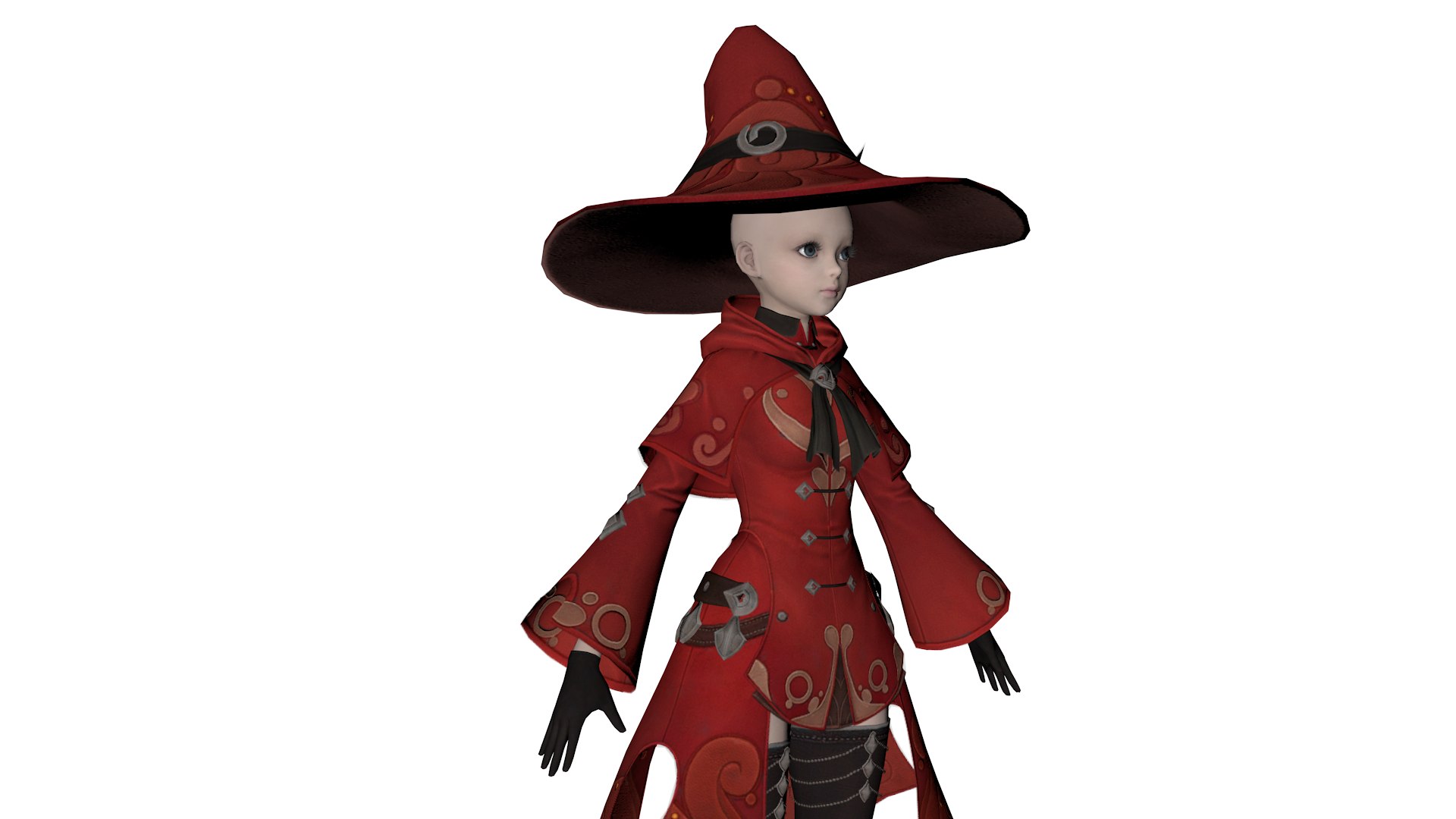 3D Red Arcane Witch Girl Model - TurboSquid 2390377