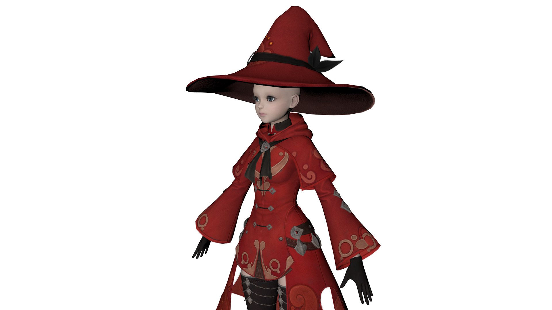 3D Red Arcane Witch Girl Model - TurboSquid 2390377