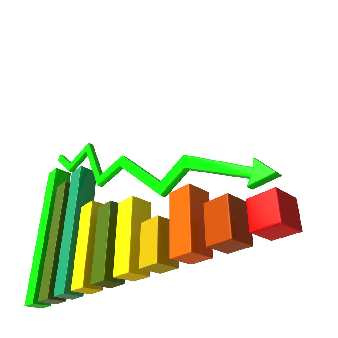 Graph Broken Down 3D - TurboSquid 2028580