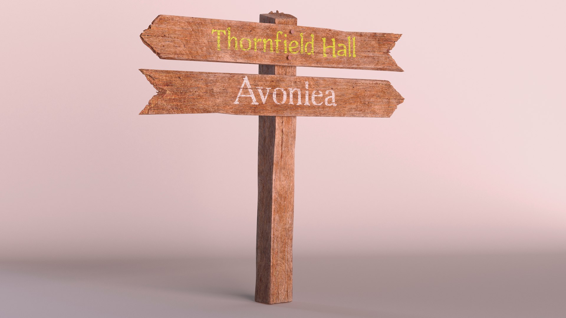 Old Wooden Direction Pointer Signpost Model - TurboSquid 2111363