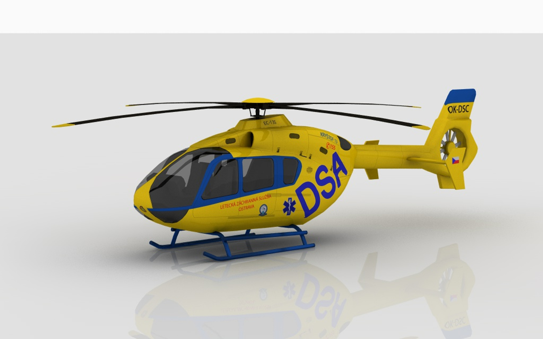 3d Heli Ec-135 Model