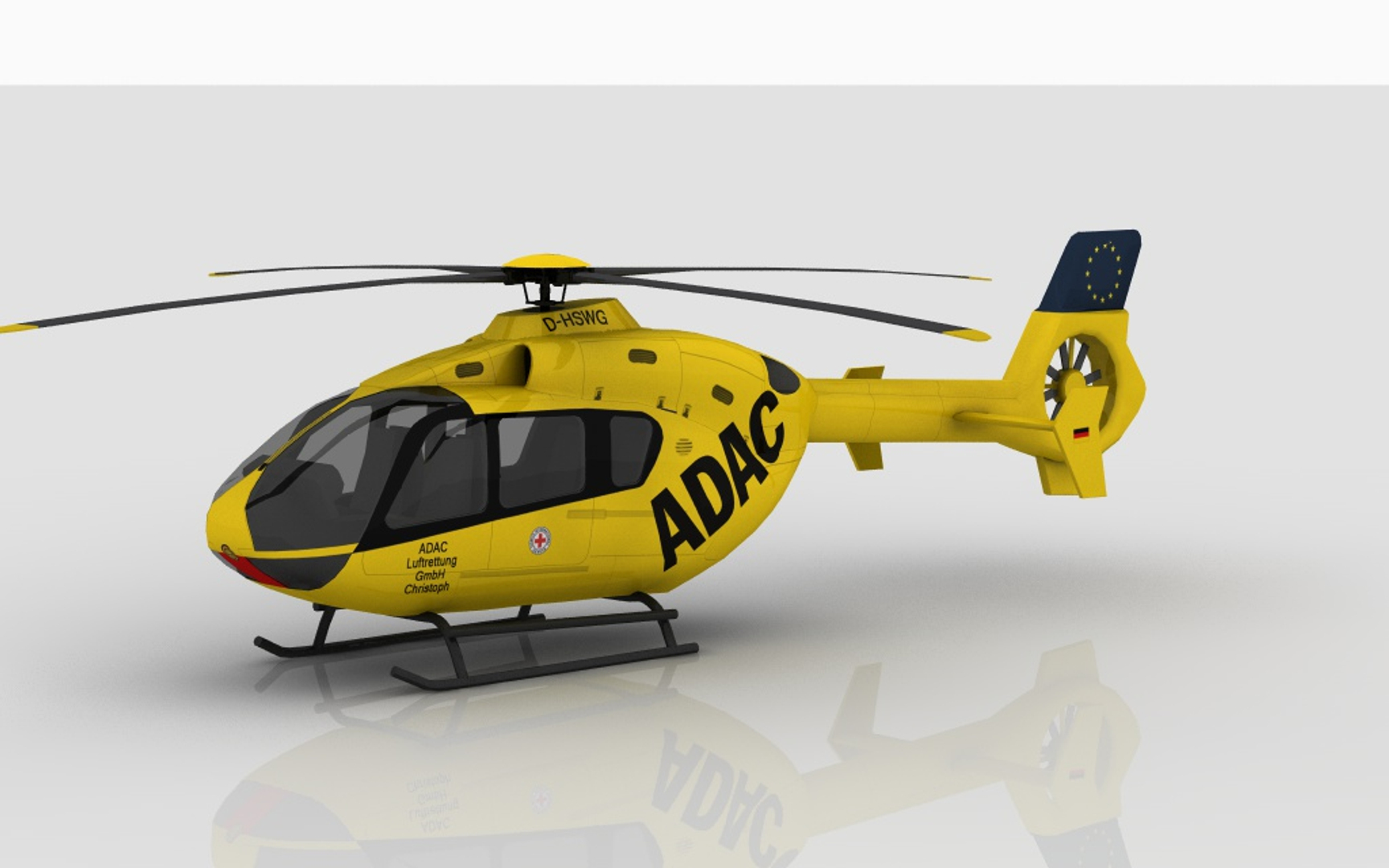 3d Heli Ec-135 Model