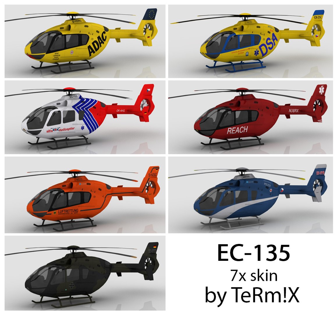 3d Heli Ec-135 Model