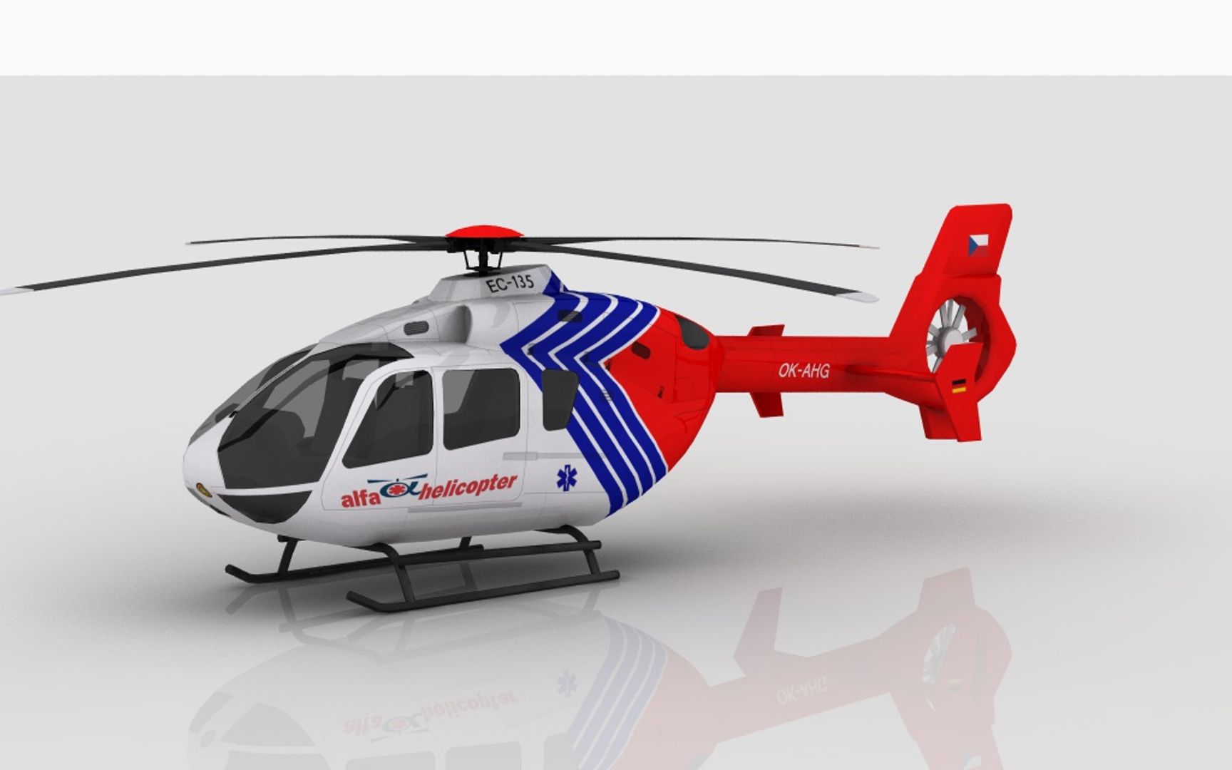 3d Heli Ec-135 Model
