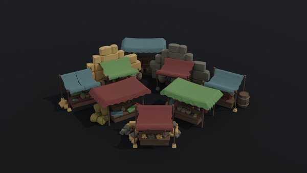 3D Low-poly Cartoon fantasy market Polygonal - TurboSquid 1995349