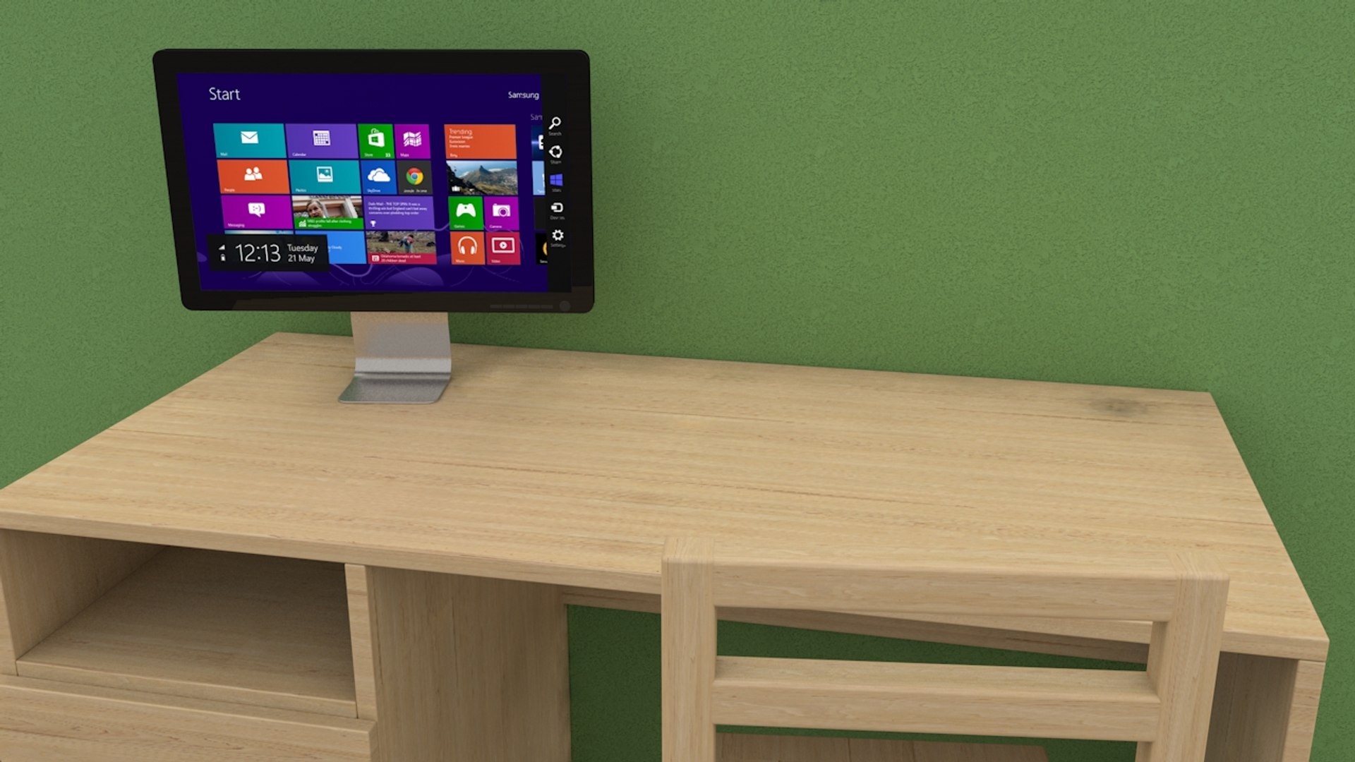 Pc Table - Monitor 3d Model