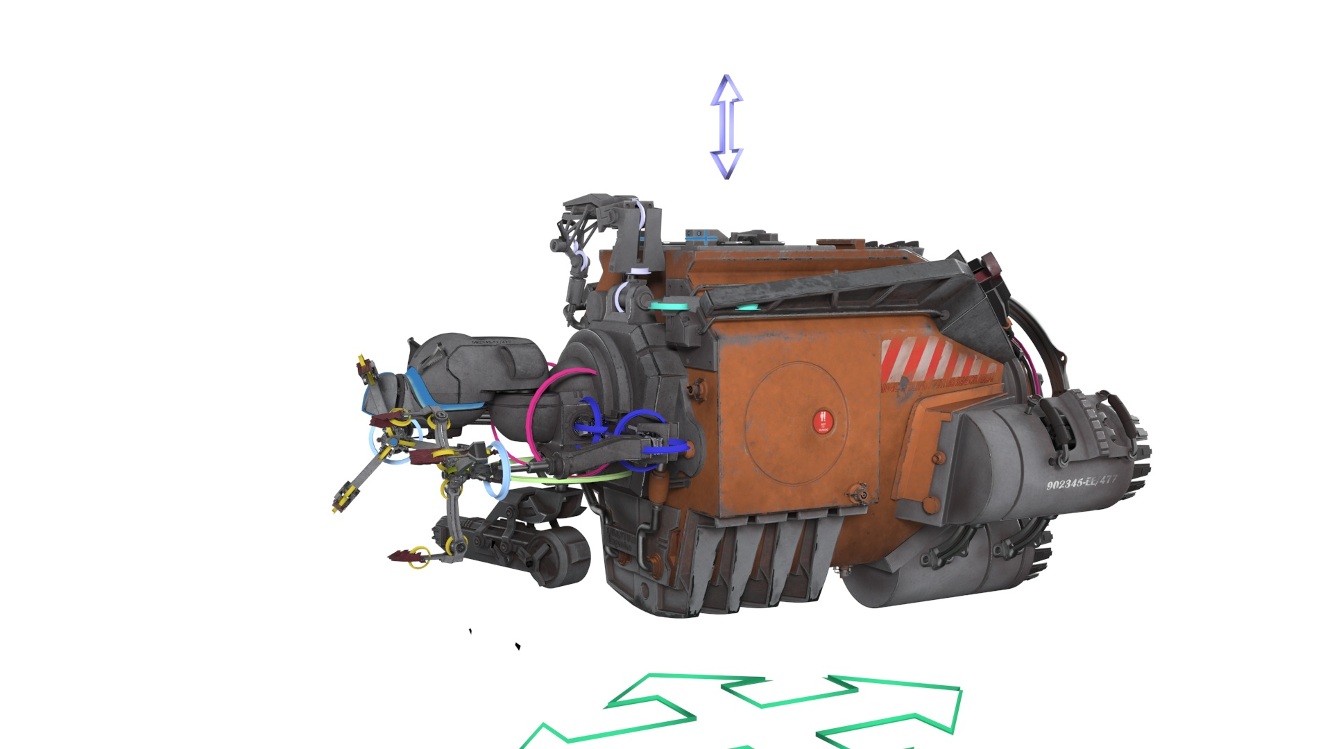 3D Futuristic Spacecraft With Mechanical Arms Rigged - TurboSquid 2383077