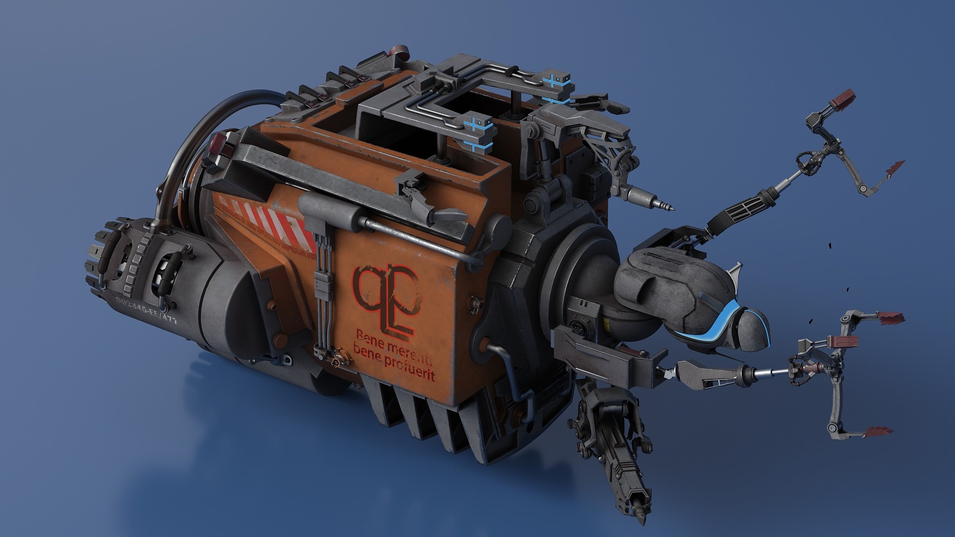 3D Futuristic Spacecraft With Mechanical Arms Rigged - TurboSquid 2383077
