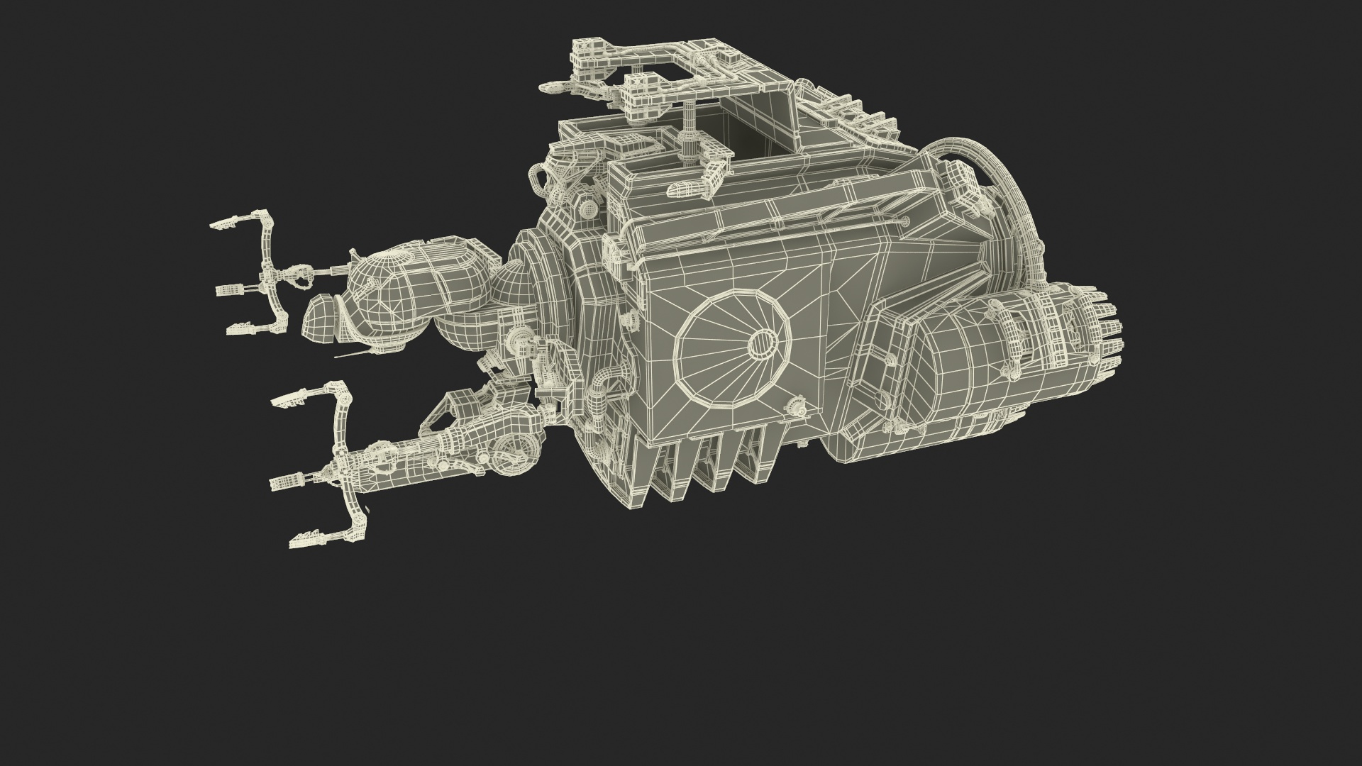 3D Futuristic Spacecraft With Mechanical Arms Rigged - TurboSquid 2383077