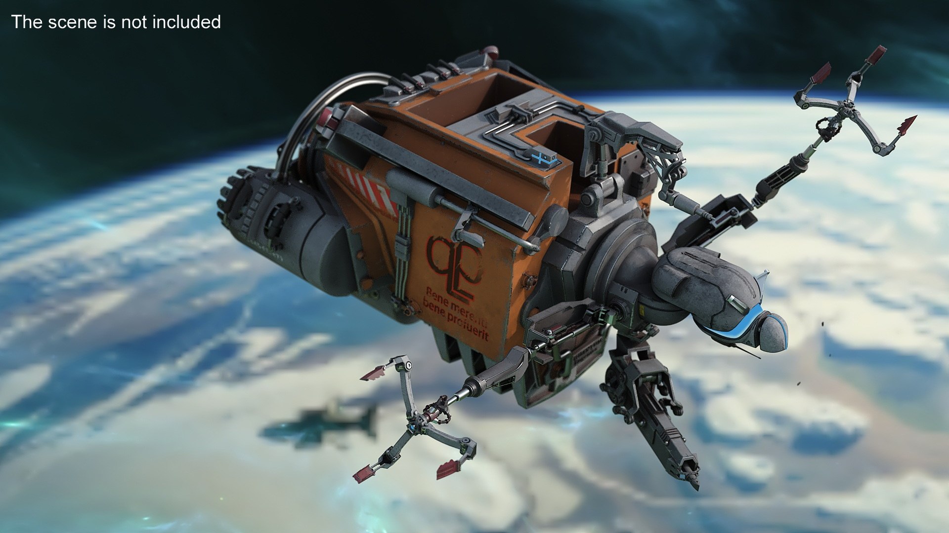 3D Futuristic Spacecraft With Mechanical Arms Rigged - TurboSquid 2383077
