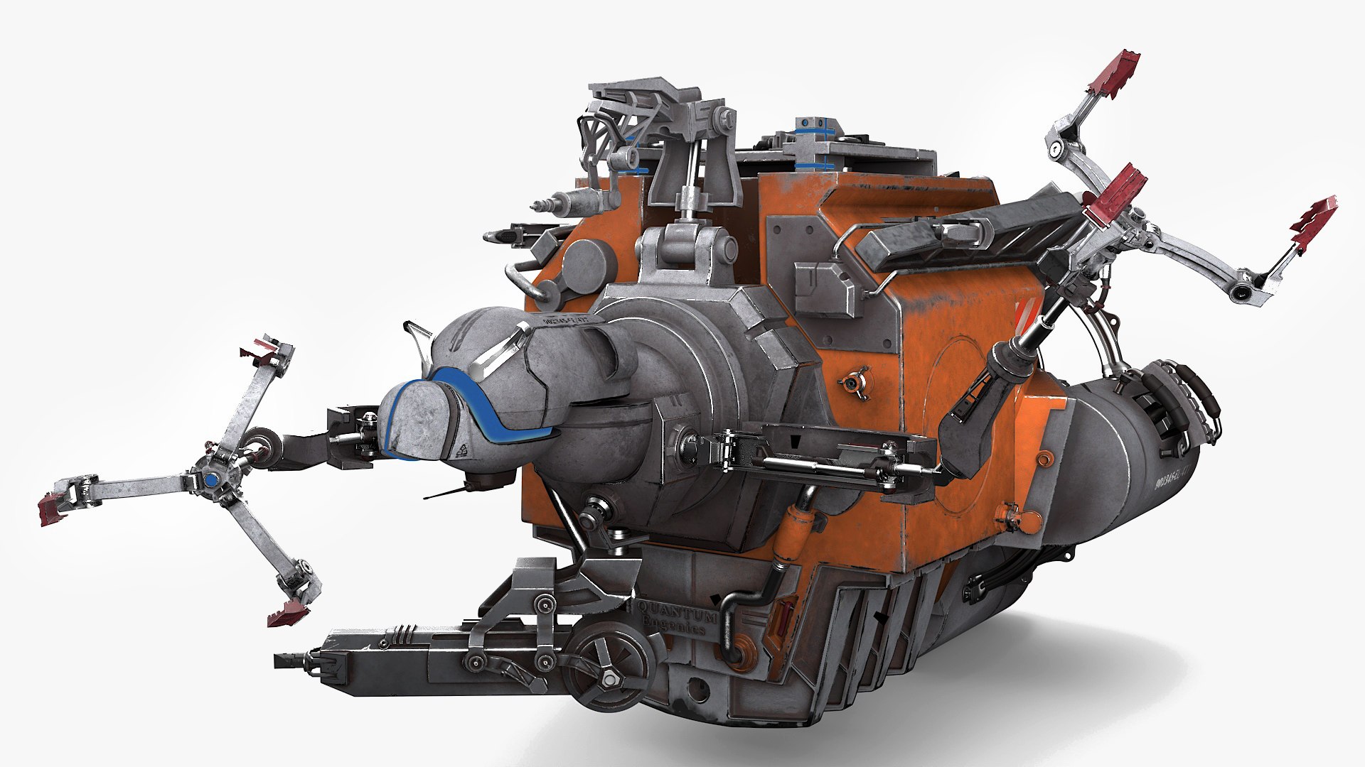 3D Futuristic Spacecraft With Mechanical Arms Rigged - TurboSquid 2383077