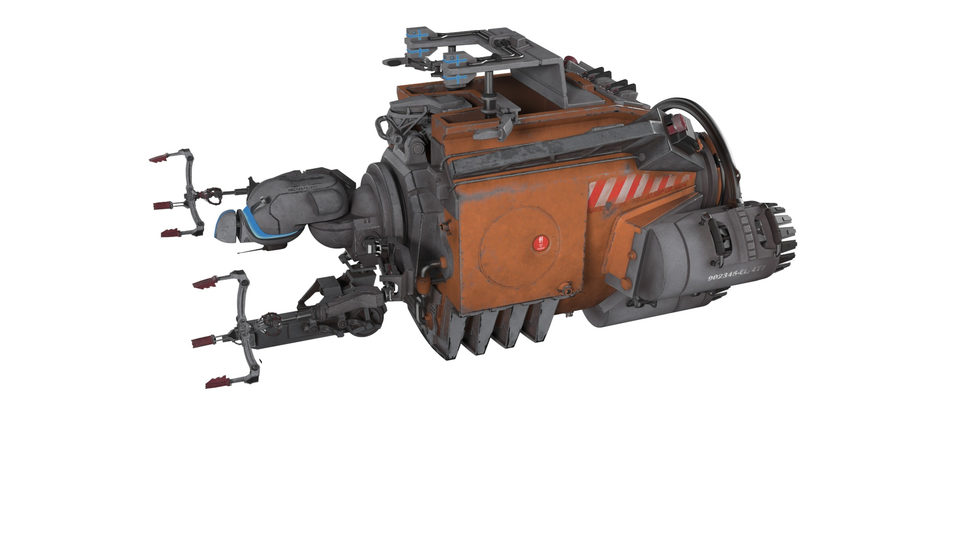 3D Futuristic Spacecraft With Mechanical Arms Rigged - TurboSquid 2383077