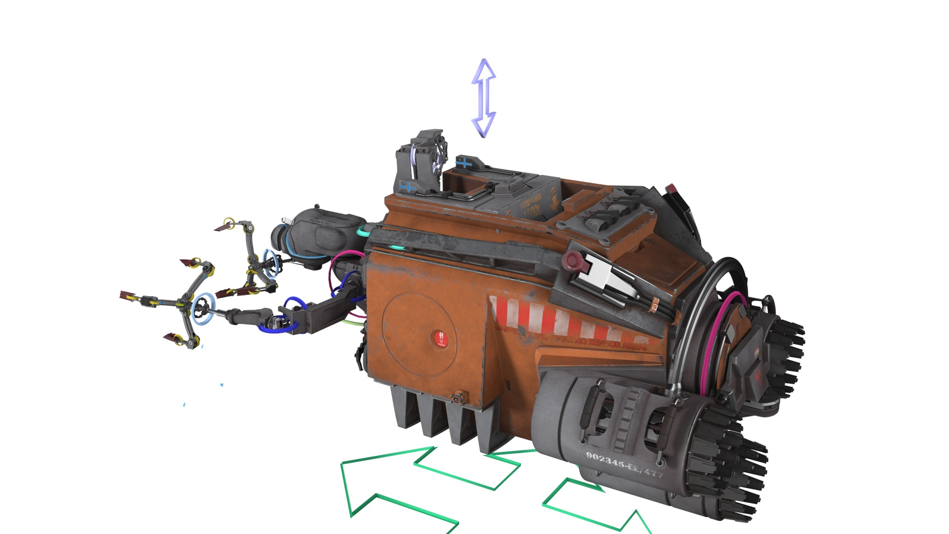 3D Futuristic Spacecraft With Mechanical Arms Rigged - TurboSquid 2383077