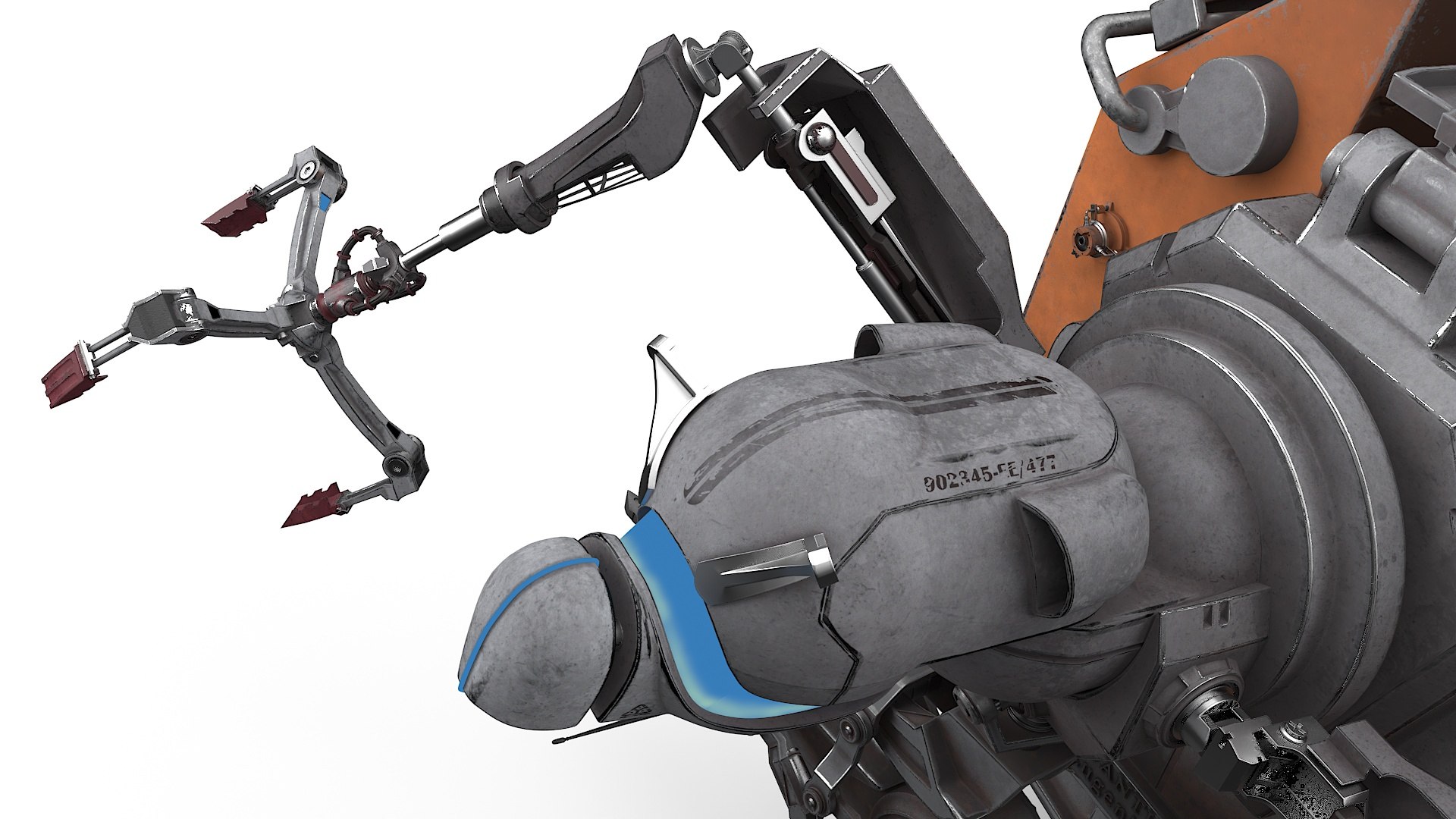 3D Futuristic Spacecraft With Mechanical Arms Rigged - TurboSquid 2383077