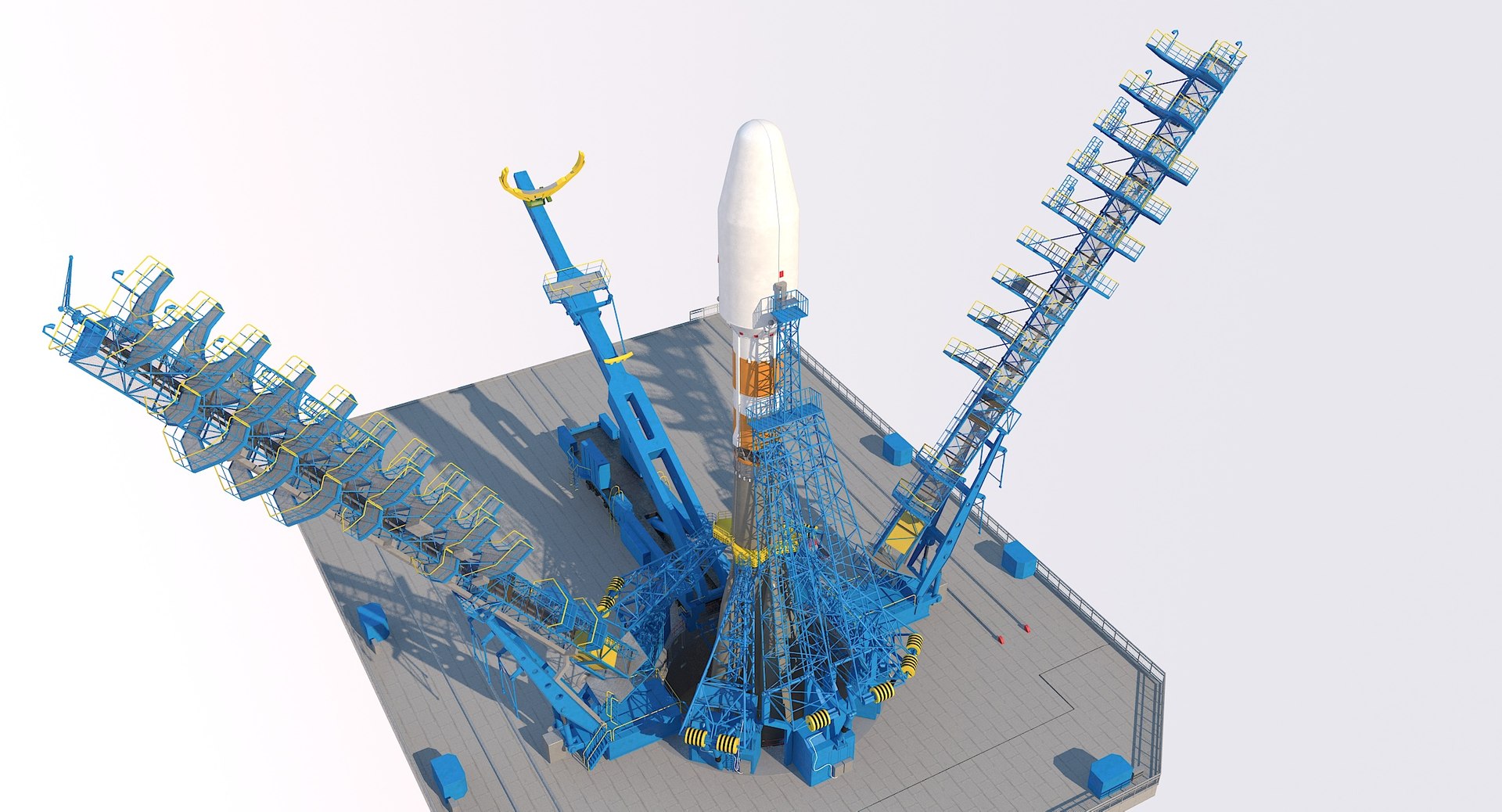 3d Model Soyuz-2 Launcher Launch Pad