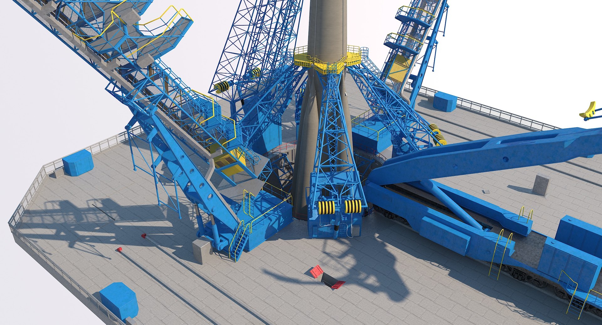 3d Model Soyuz-2 Launcher Launch Pad
